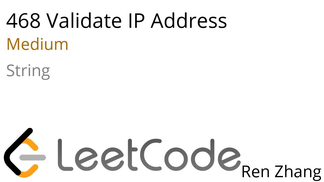 Leetcode 468 Validate IP Address