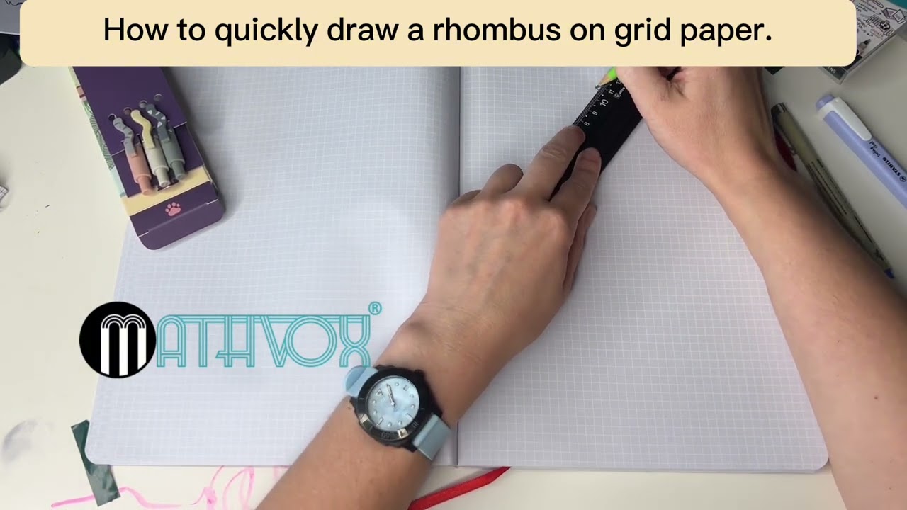 How to quickly draw a rhombus on grid paper