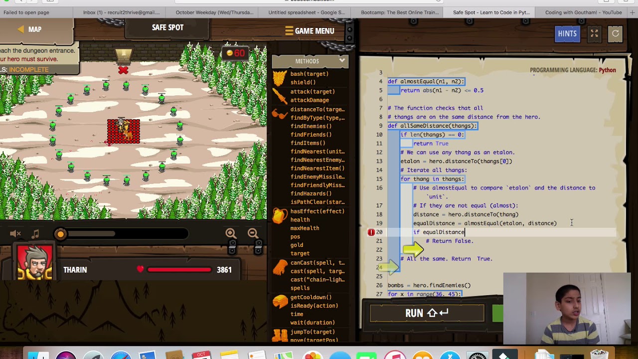 Safe Spot in code combat python (with explanation)