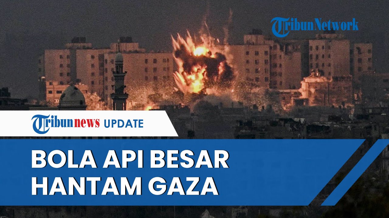 Mencekam! Bola Api Besar Menghantam Gaza saat Malam Hari, Berkobar di ...
