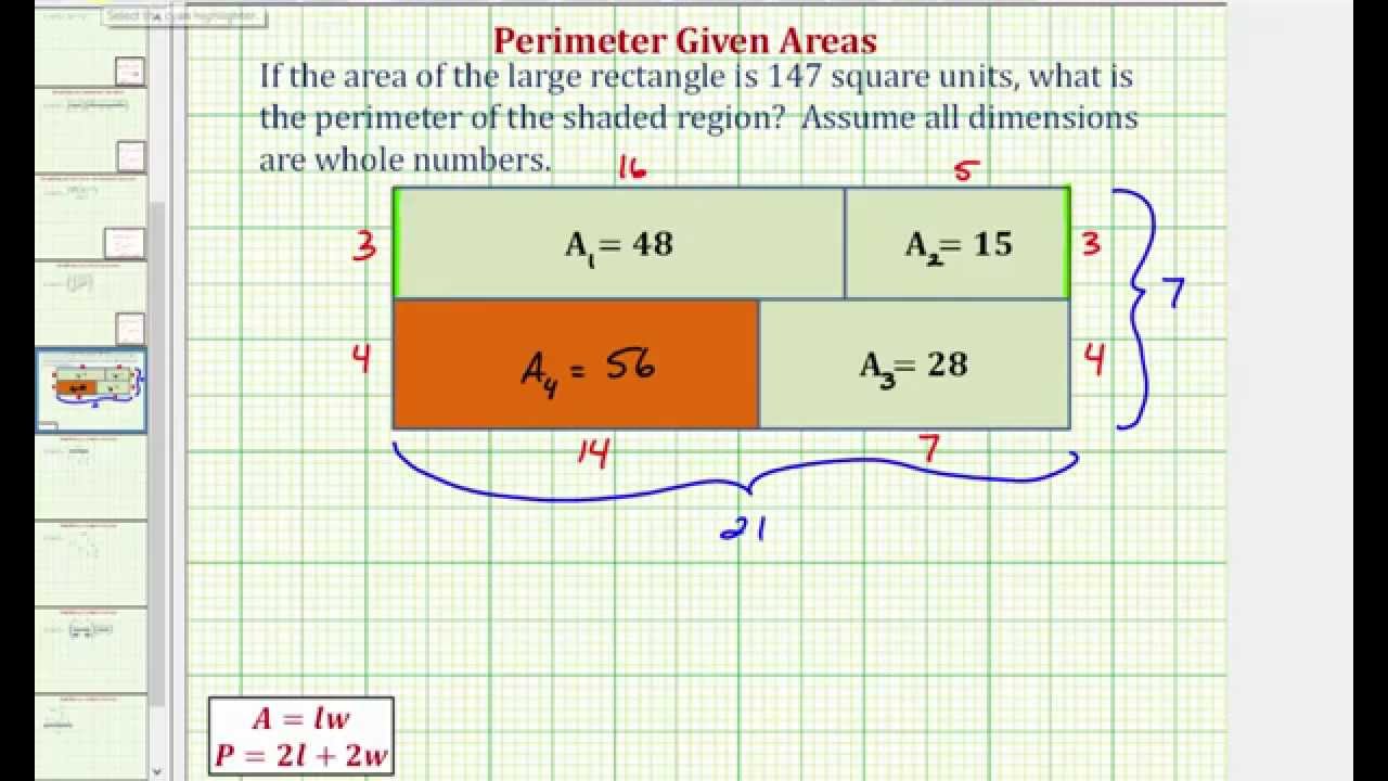 Problem Solving with Area and Perimeter of Rectangles (Version 2)