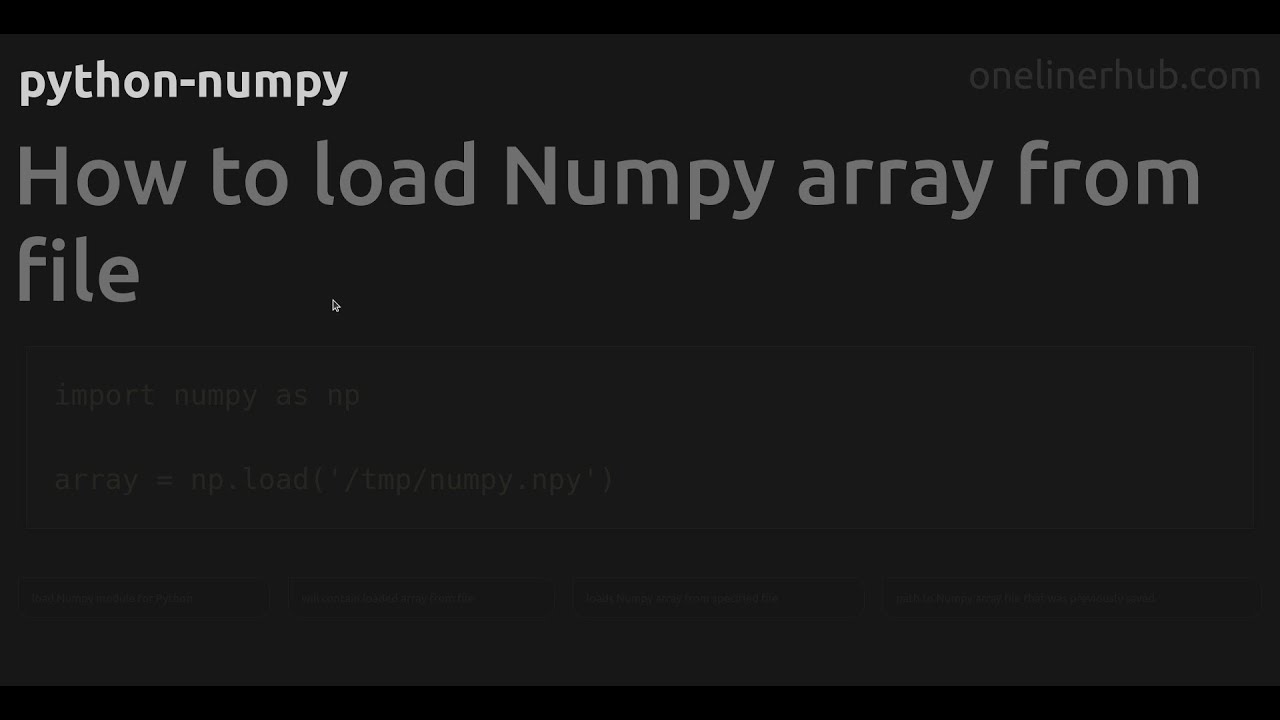How to load Numpy array from file