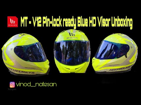 MT Blade Helmet - V12 Pin-lock ready Blue HD Visor Unboxing & review