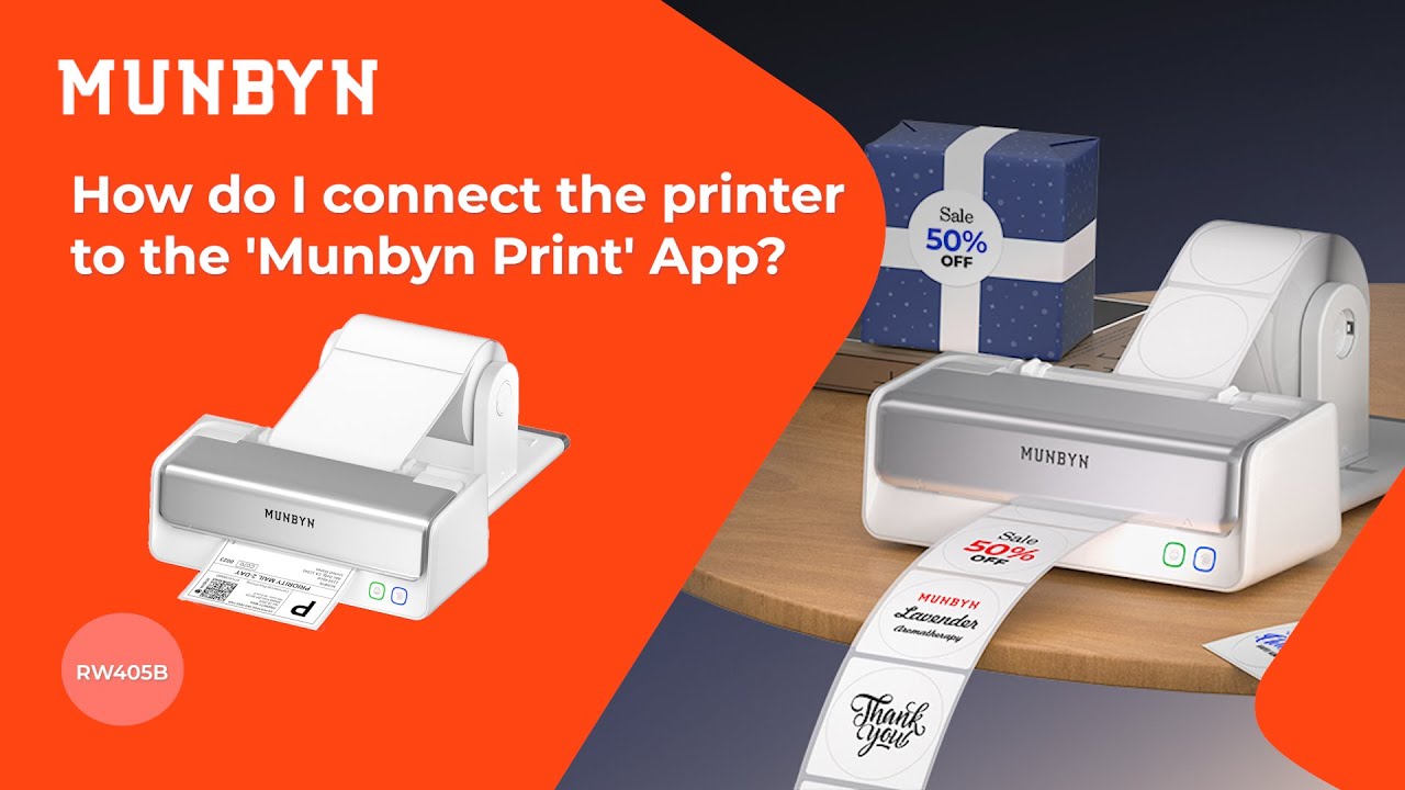 【RW405B】How do I connect the printer to the 'MUNBYN Print' App?