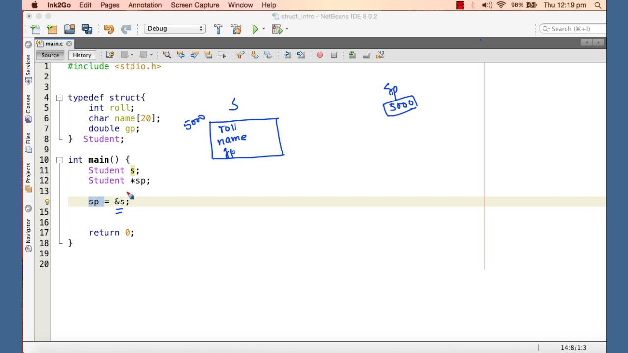 094 pointer to struct object