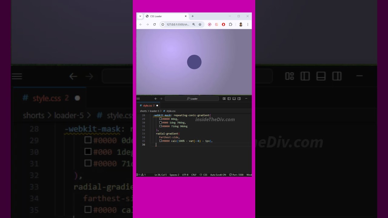 CSS Animation Tutorial | CSS Loader Challenge 13 #cssanimation #csstutorial #cssloader #shorts