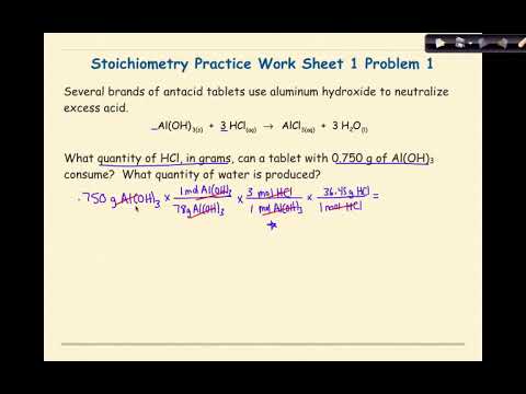 AP Chemistry Stoichiometry Worksheet 1 Problem 1