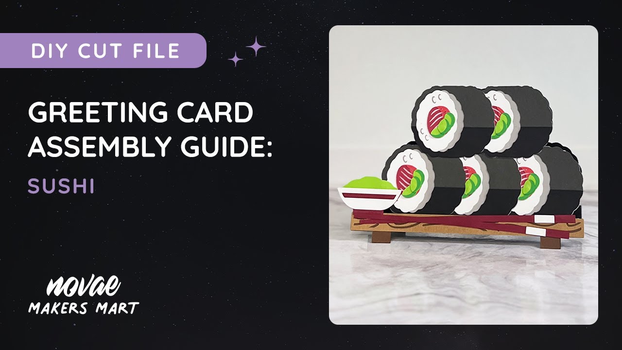 Sushi Card SVG | DIY Japanese Food Card | Sushi Lover Greeting Card Craft