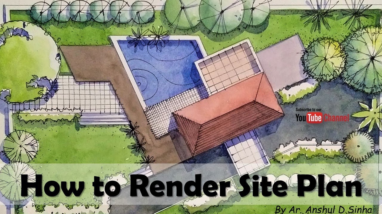 RENDERING A SITE PLAN IN WATERCOLOR