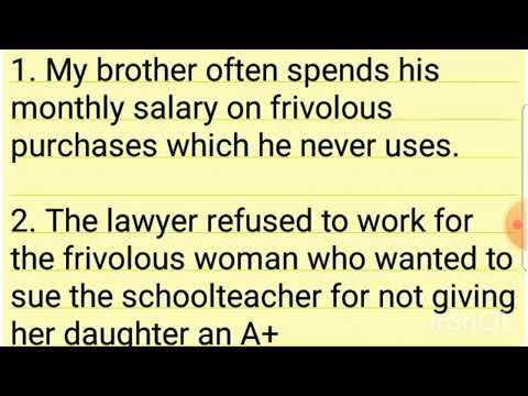 Frivolous Meaning & Sentences