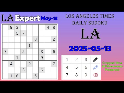 Los Angeles Times Daily Sudoku 2025-05-13 2144 Expert