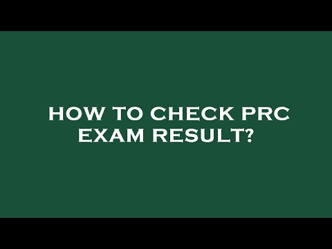 How to check prc exam result?