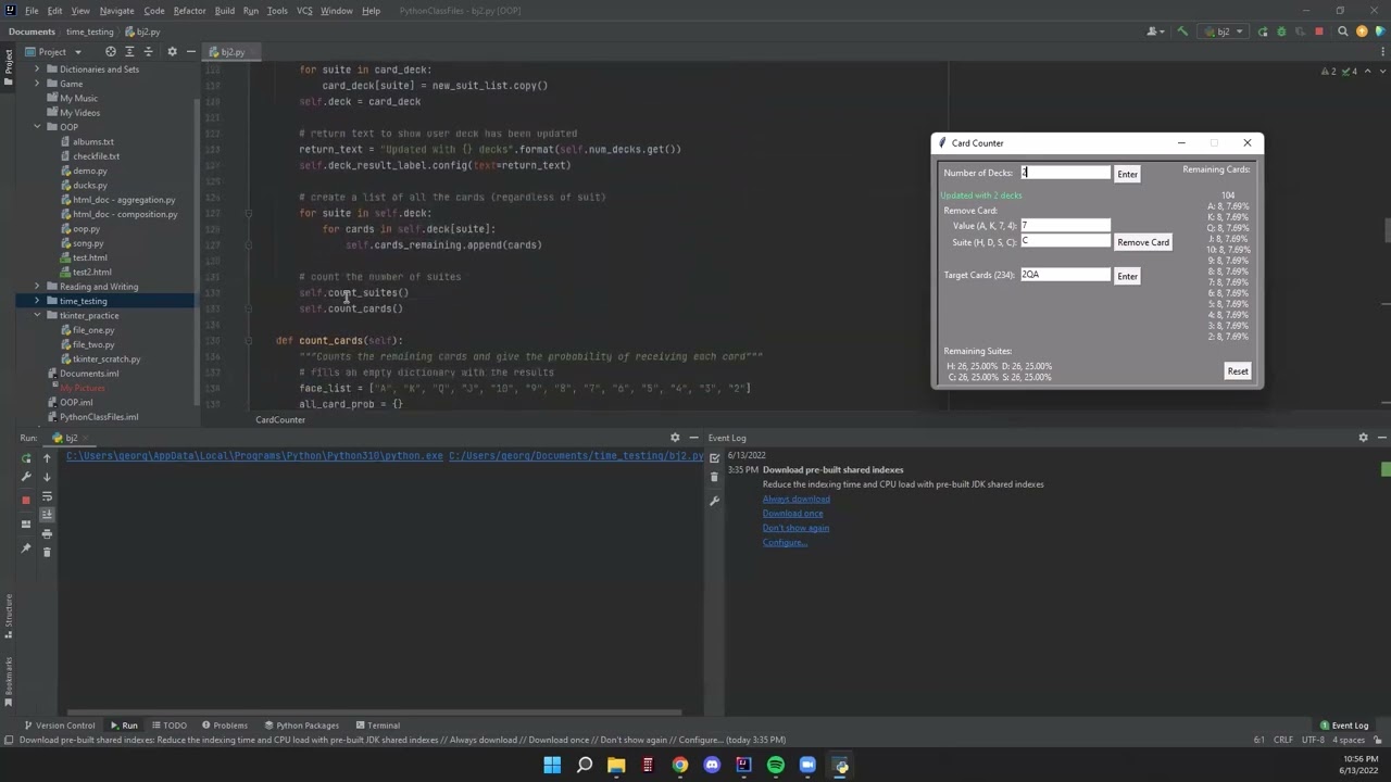 Python Card Counting Program