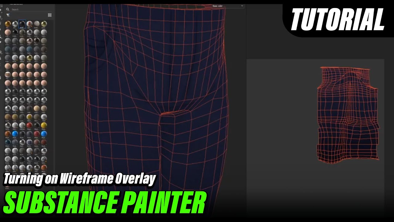 Substance Painter - Turning On Wireframe Overlay Tutorial