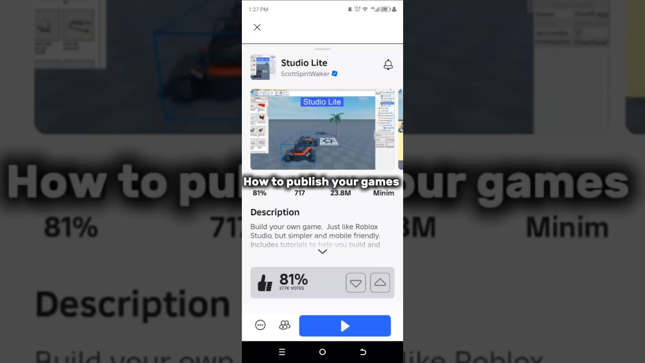 How to publish you game from Studio Lite to Roblox! 🤖