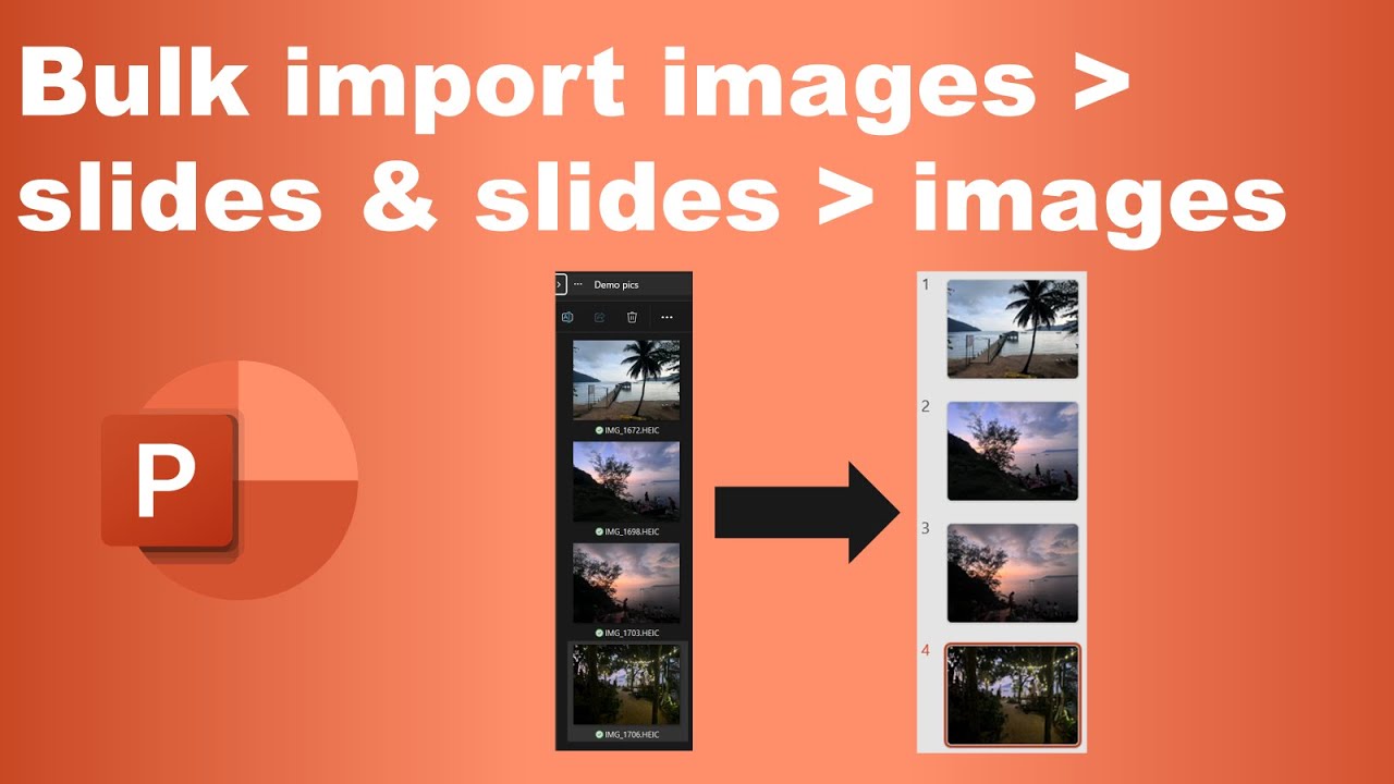 Bulk import images to PowerPoint & bulk export many slides