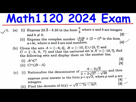 MATH EXAM PAST PAPER SOLUTIONS 2024