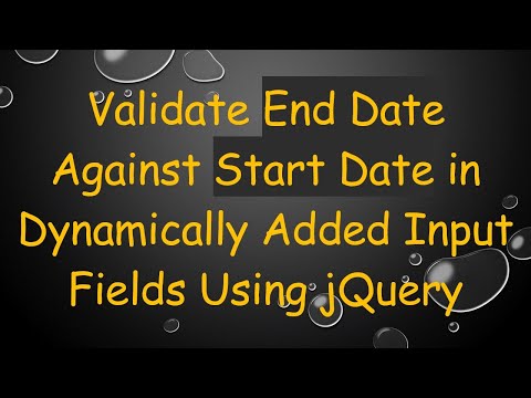 Validate End Date Against Start Date in Dynamically Added Input Fields Using jQuery