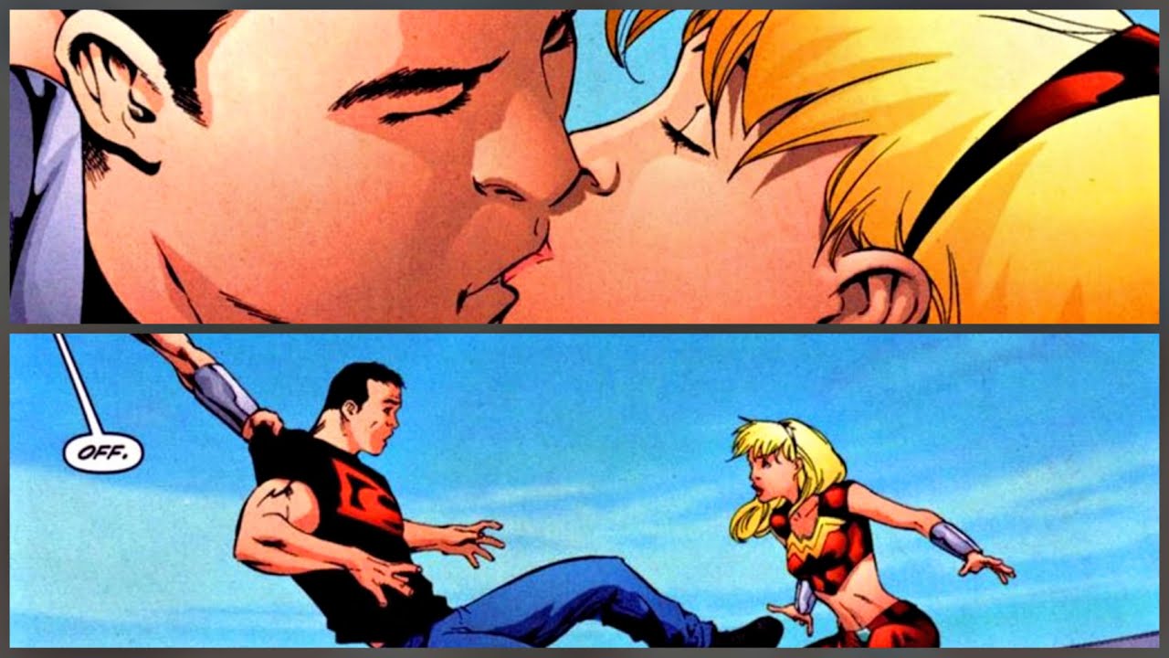 Wonderwoman Throws Superboy While He's Kissing Wondergirl