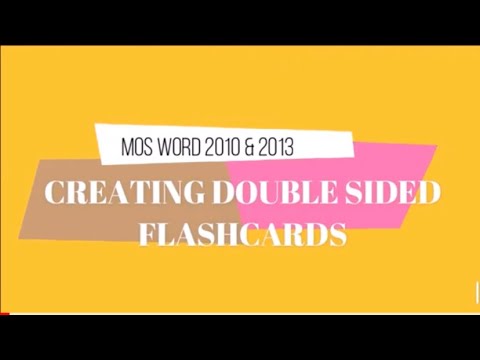 HOW TO CREATE DOUBLE-SIDED FLASHCARDS IN WORD 2010-2013 JAPANESE VERSION