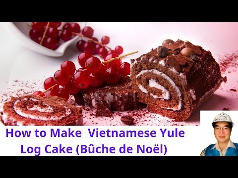 How to Make Vietnamese Yule Log Cake Bûche de Noël