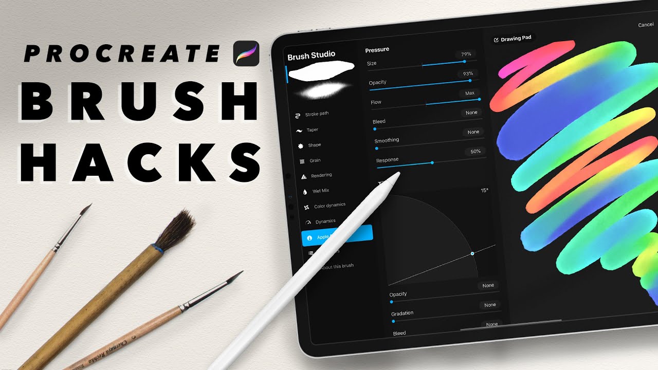 Procreate Brush Settings to Change! | brush studio EXPLAINED ++ tips to make procreate  brushes