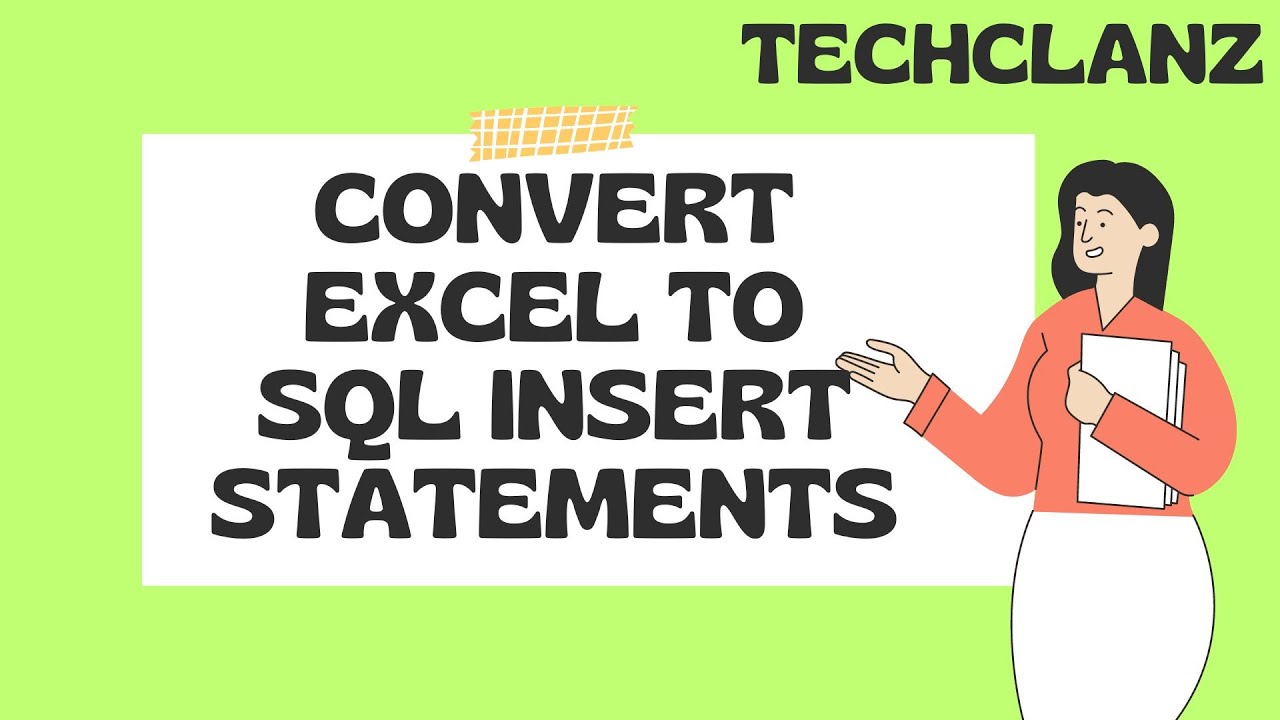 Convert Excel to SQL insert statements