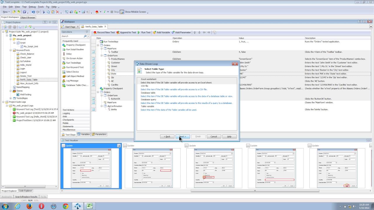 Data Driven Testing Using TestComplete