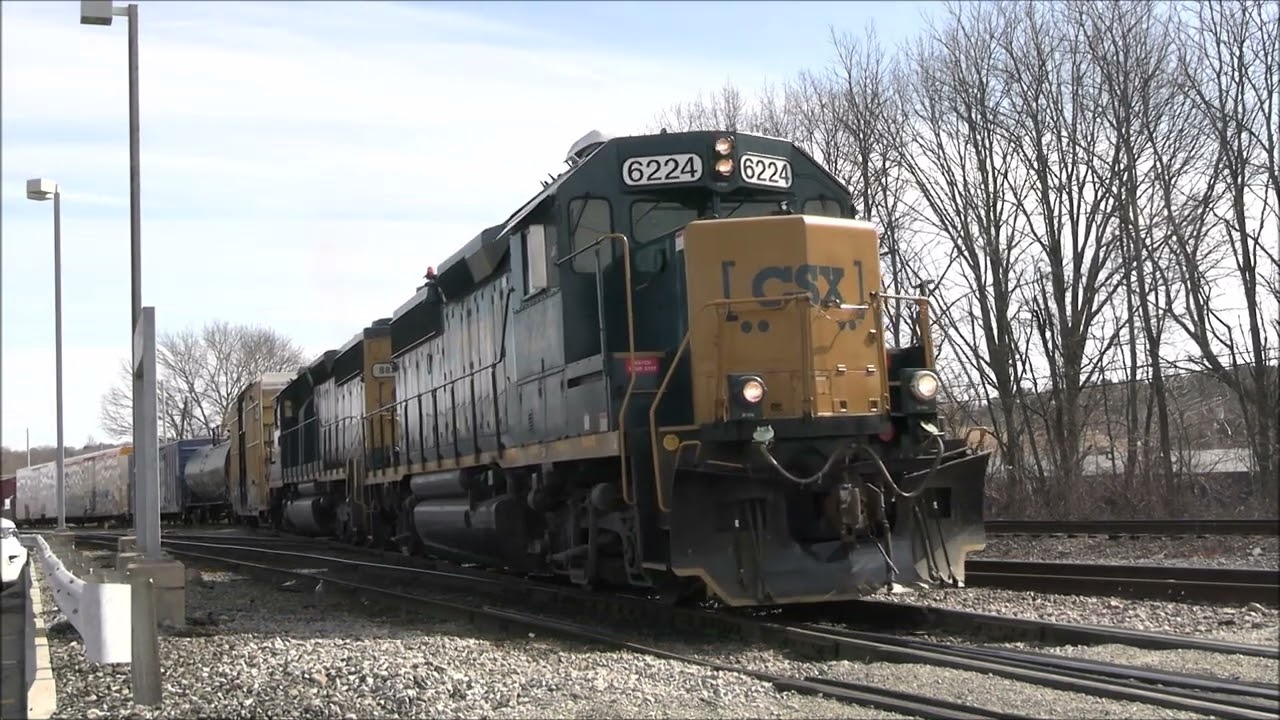 CSX L010 with SD40 - Readville, MA - March 2023