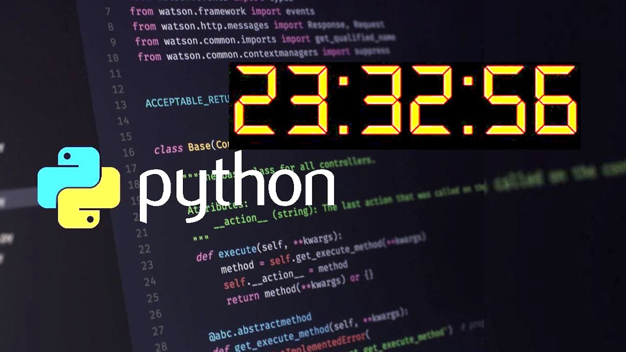 Digital clock in python source code