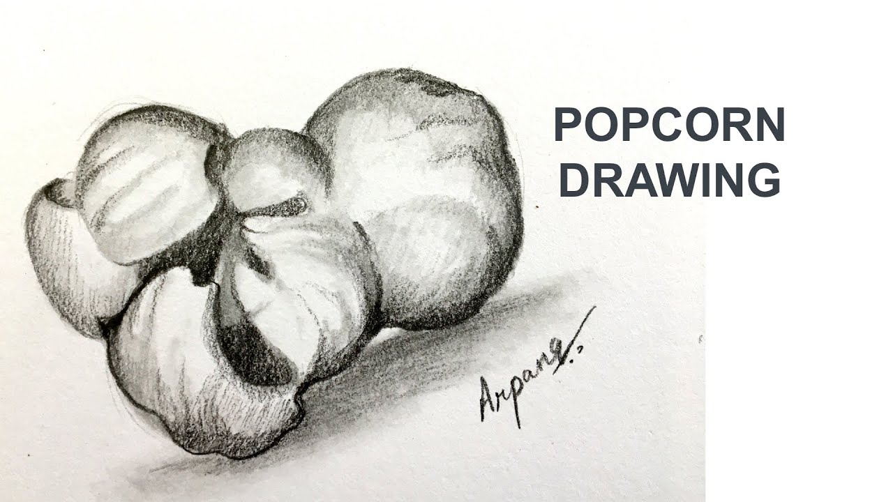 Realistic Popcorn Drawing Tutorial (Shape Study) | Lohri Special Drawing | Arpana's Art Room