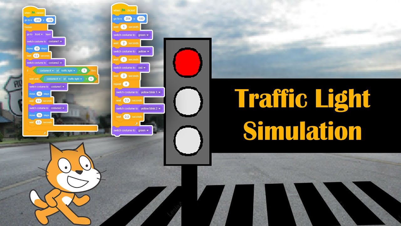 Traffic Light Simulation Program in Scratch | Step-by-Step Tutorial
