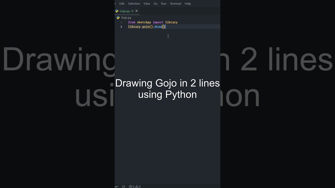 #shorts #python_assignment  Drawing Satoru Gojo using python in 2 line #python #gojosatoru #python3