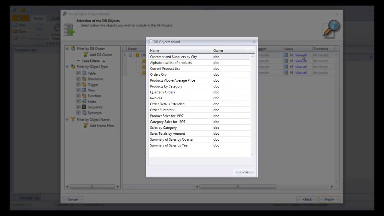 How to Create a New Project for SQL Server in Visual Expert?