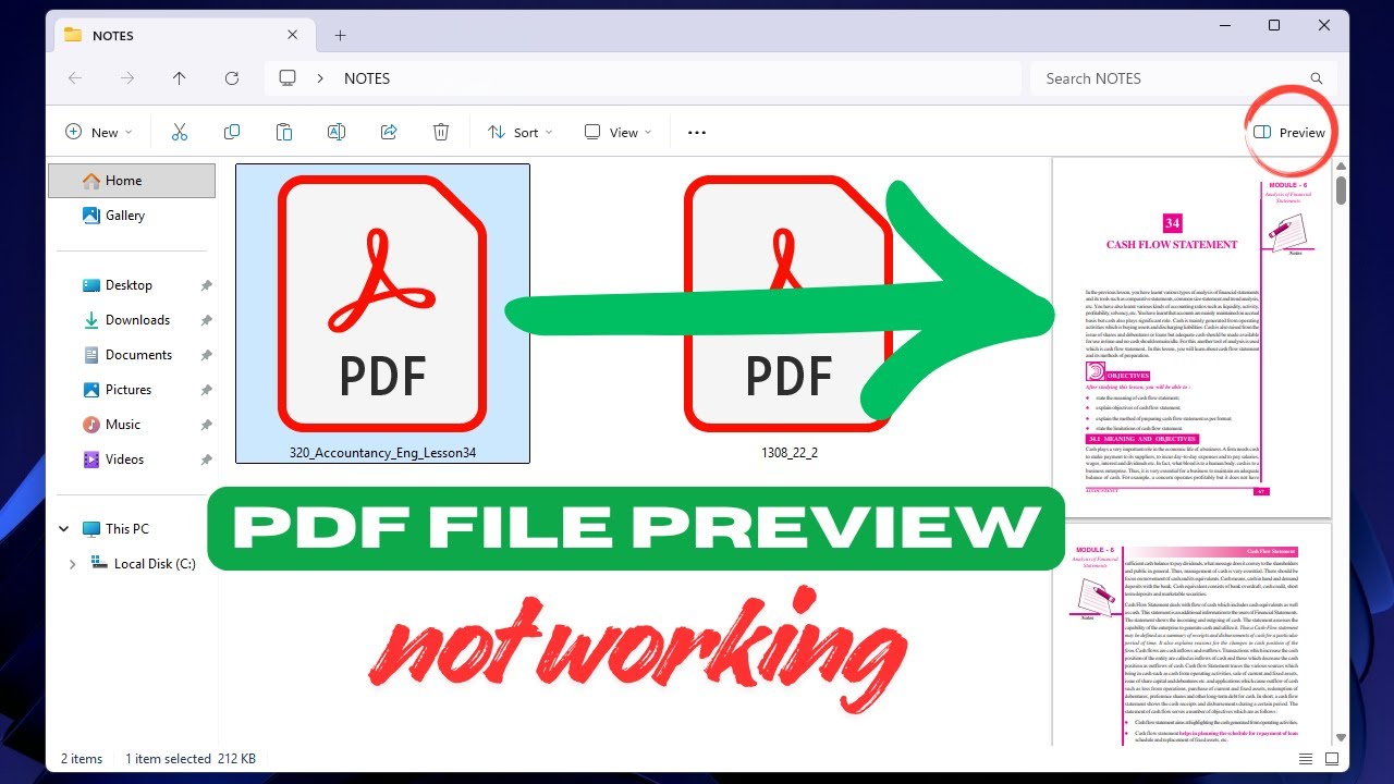 Fix - PDF Preview Not Working In Windows 11 File Explorer