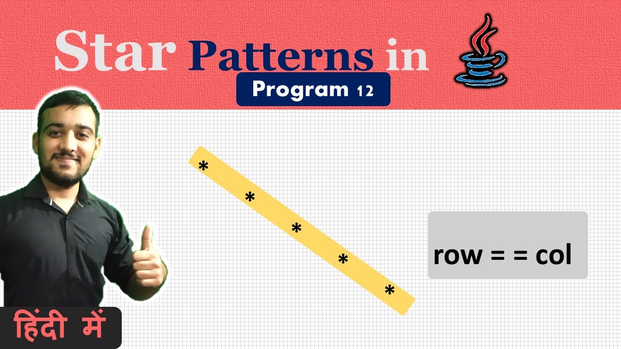 Star Pattern Program in Java - 12 | Coding Wallah