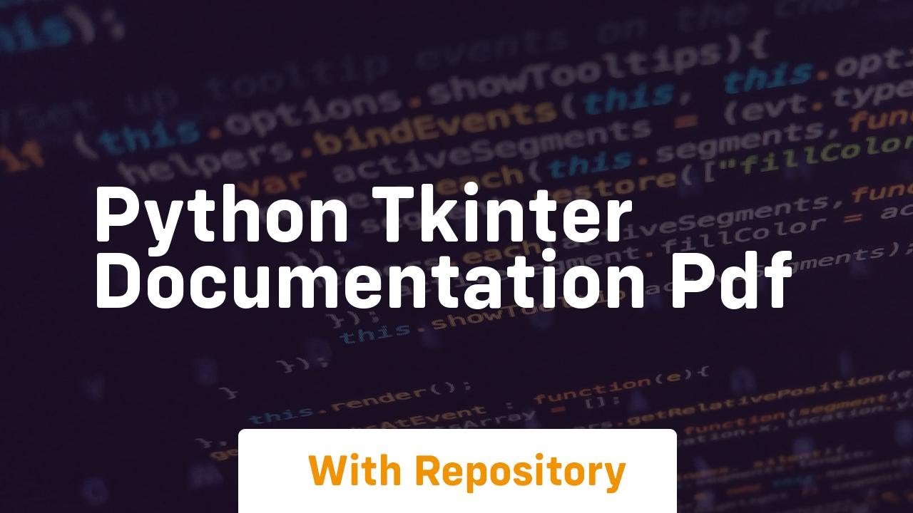 python tkinter documentation pdf
