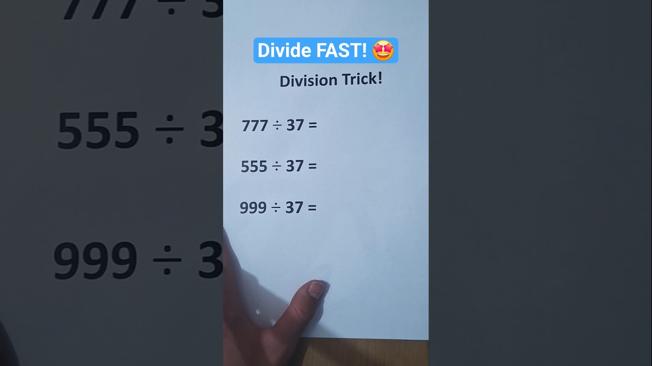 Division Tips and Tricks | Easy Division Tricks for Large and Small Numbers!😎 #maths #math #tricks