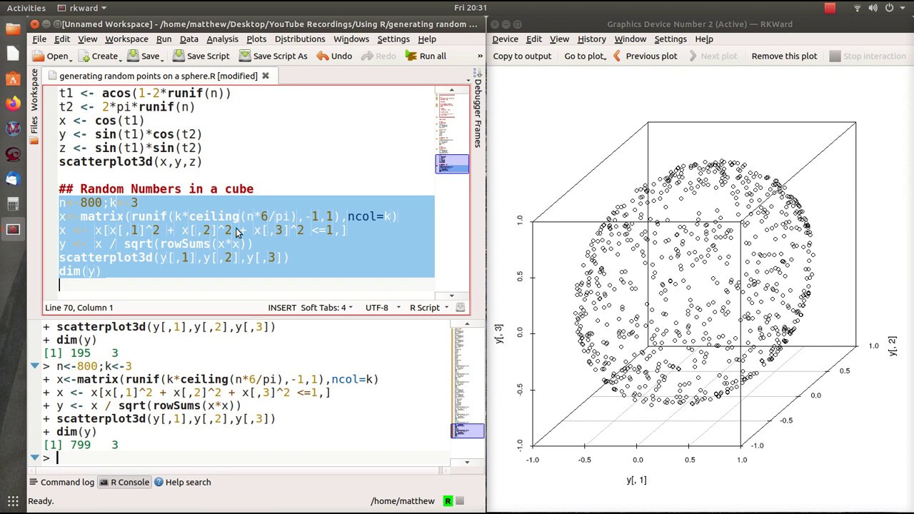 Using R: Generating Uniformly Distributed Points on the Surface of a Sphere