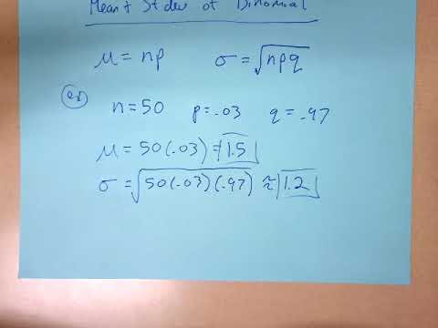 Statistics - Mean and Standard Deviation of Binomial