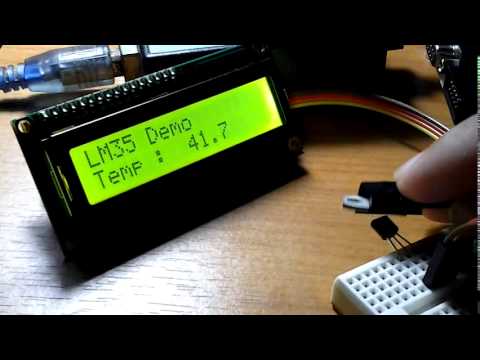 Read LM35 Precision Centigrade Temperature Sensors with ATmega16A
