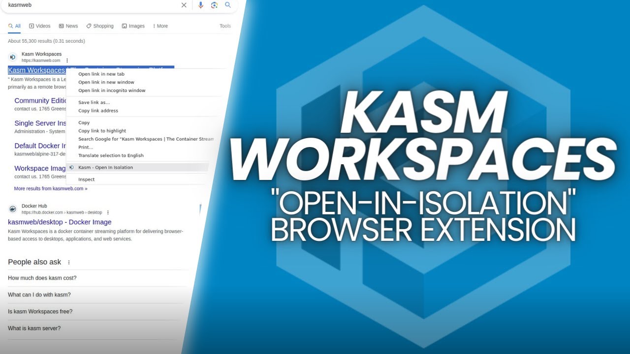 Kam Workspaces - Open in Isolation Browser Plugin