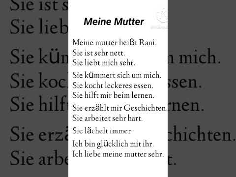 My mother's essay, meine Mutter, learn german, easy german, deutsch