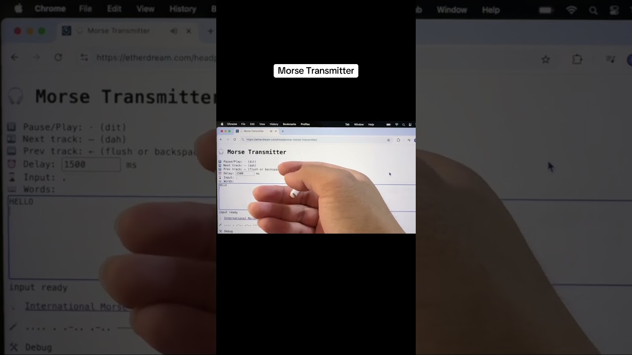 Send Morse code via ⏮️ ⏸️ ⏯️ #morsecode  #github  #airpods  #dfrobot