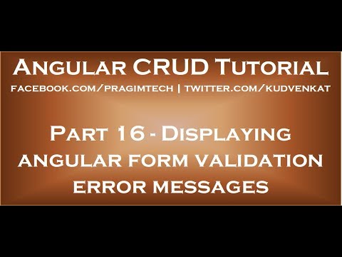 Learn Displaying angular form validation error messages - Mind Luster