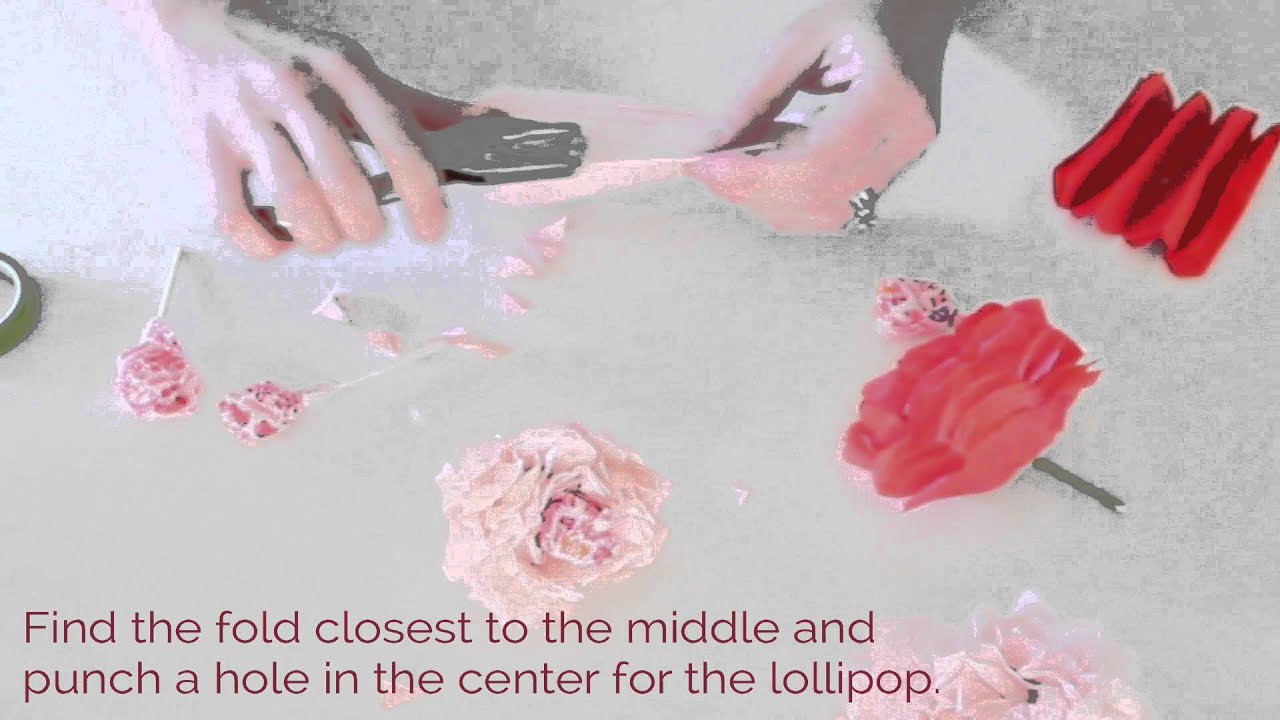 Tissue Paper Flower Lollipops-a Valentine's Day Craft