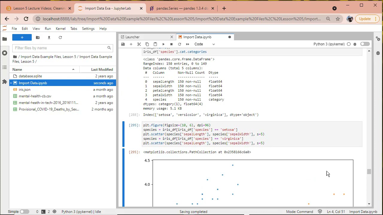 Preparing and Analyzing the Iris data set.