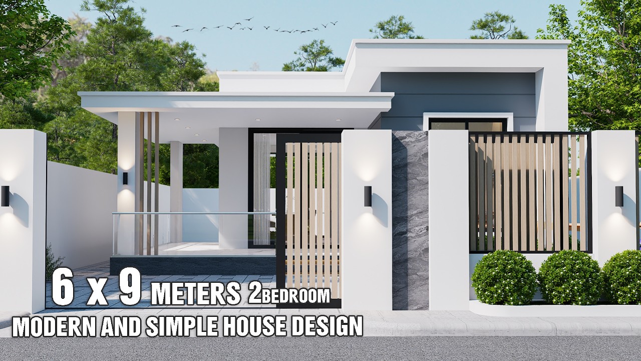 (6x9 Meters) Modern Small House Design | 2 Bedroom House Tour