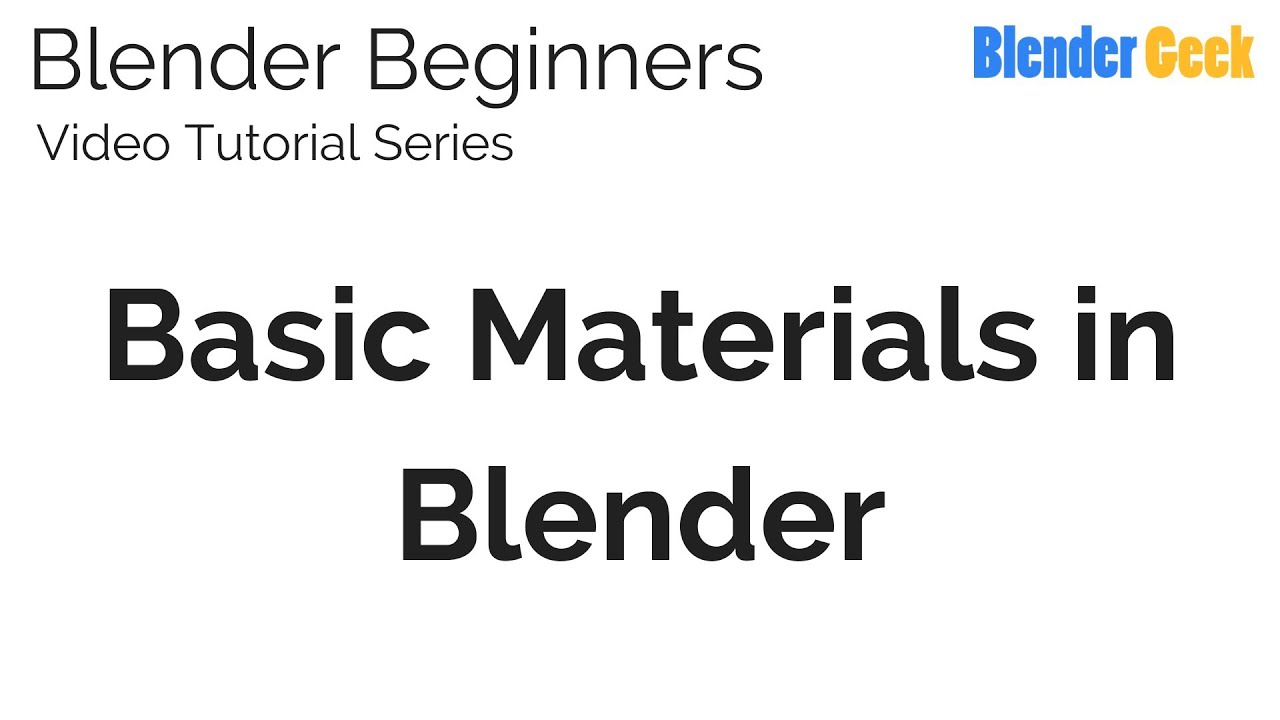 4. Blender Beginners Video Tutorial - Basic Materials in Blender