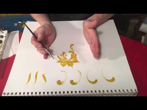 Rosemaling flower with detail demonstration - Lise Lorentzen - unintentional ASMR